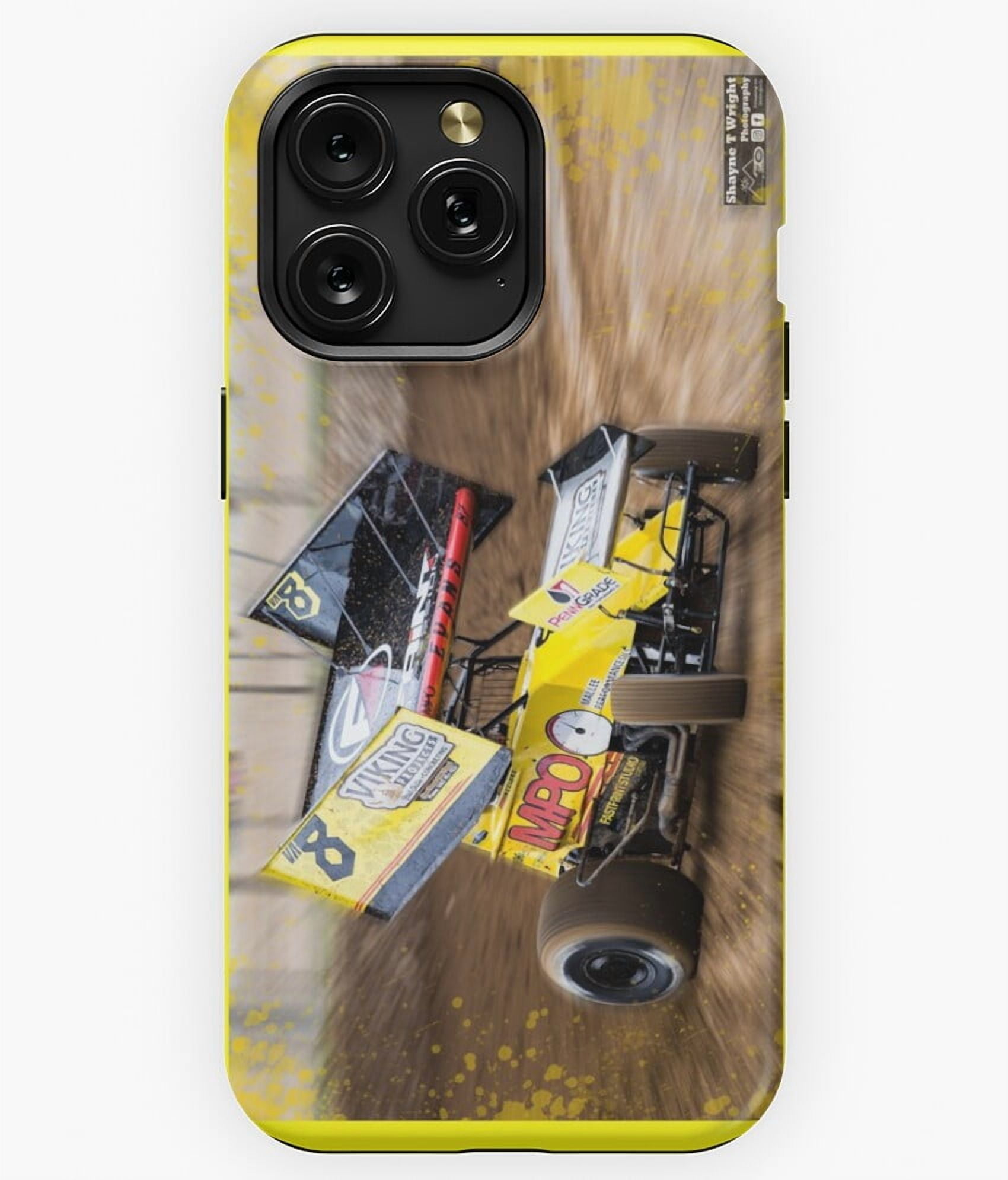 Bright Yellow Sprint Car Dirt Track Racing Graphic A1030 Phone Case for ...