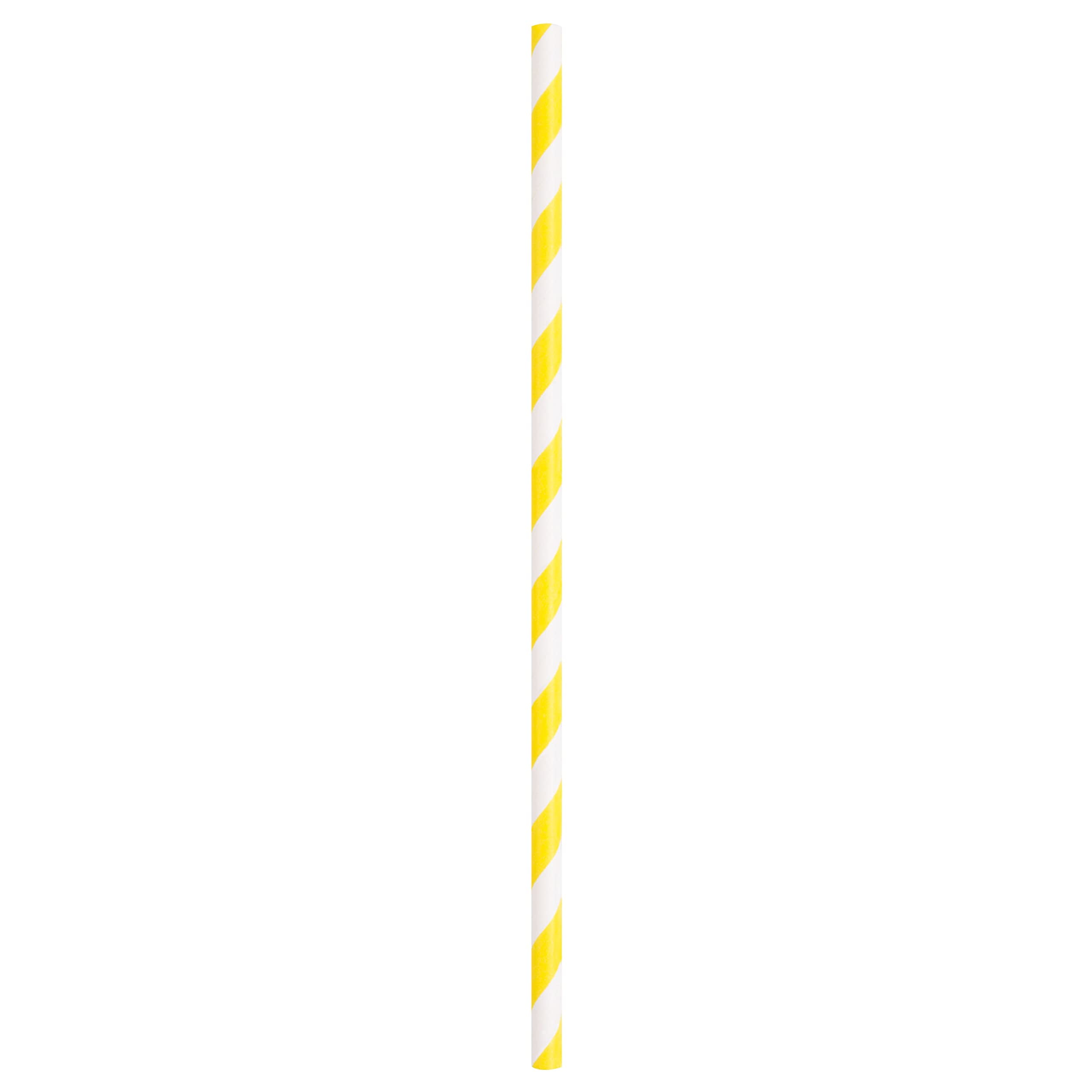 Bright Yellow Striped Paper Smoothie Straws - 10 Pcs - Walmart.com