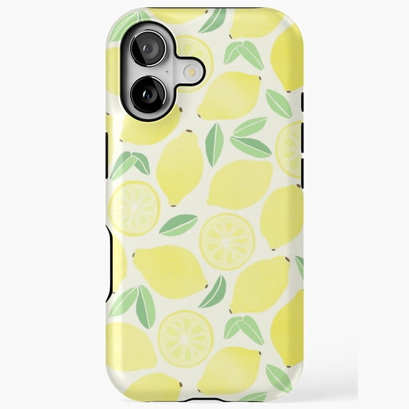 Bright Yellow Summer Lemons Citrus Fruit Fresh Pattern Art Case iPhone ...