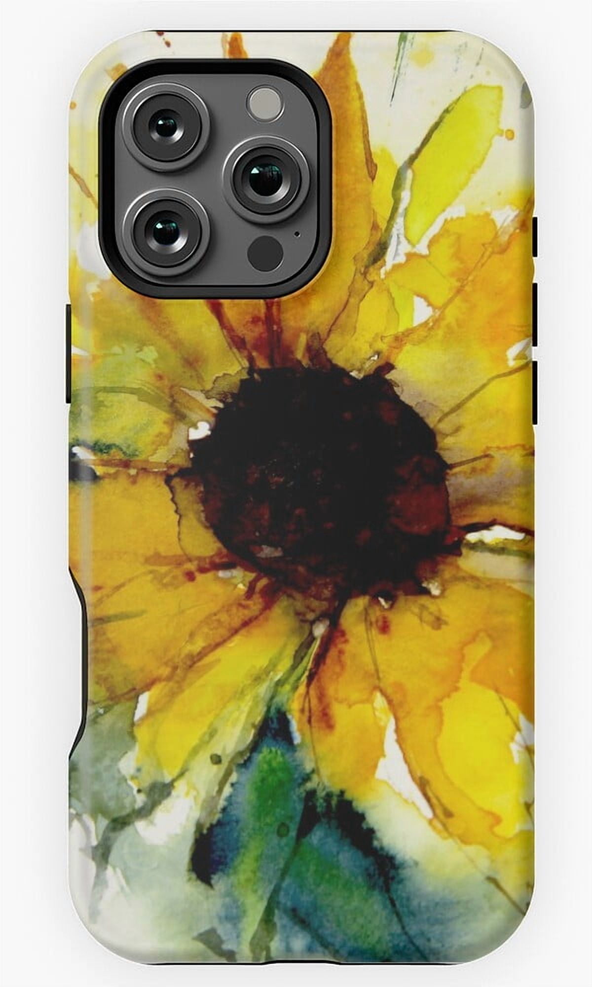 Bright Yellow Sunflower Floral Flower Art Pop iPhone 11 12 13 14 15 16 ...