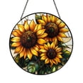 Bright Yellow Sunflower Sun Catcher Round Window Ornament Home ...