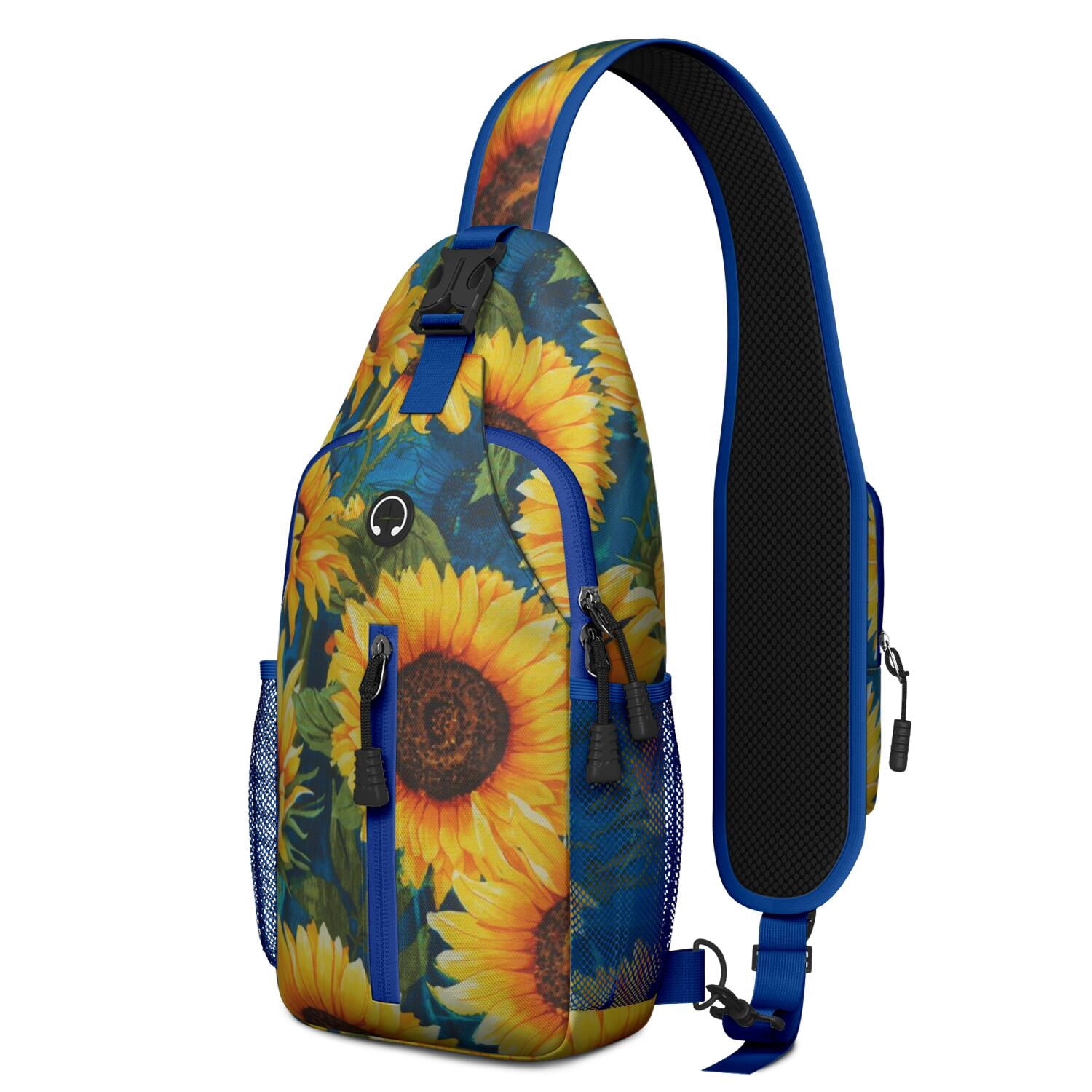 Bright Yellow Sunflower and Butterfly Crossbody Bag – Lightweight ...