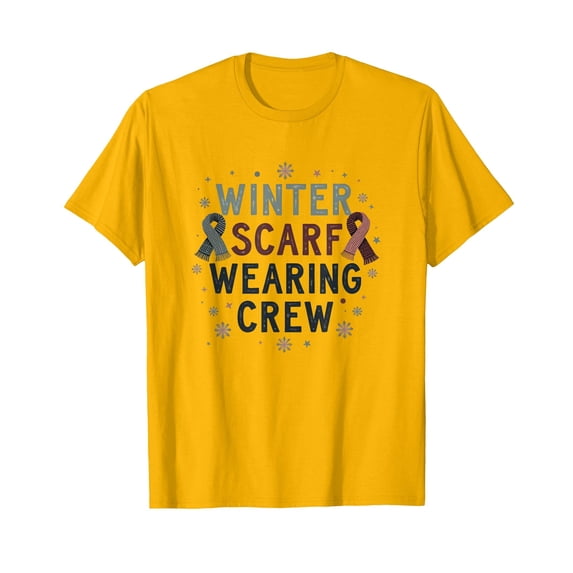 Bright Yellow Winter Scarf Design T-Shirt for Fun Holiday Cheer ...