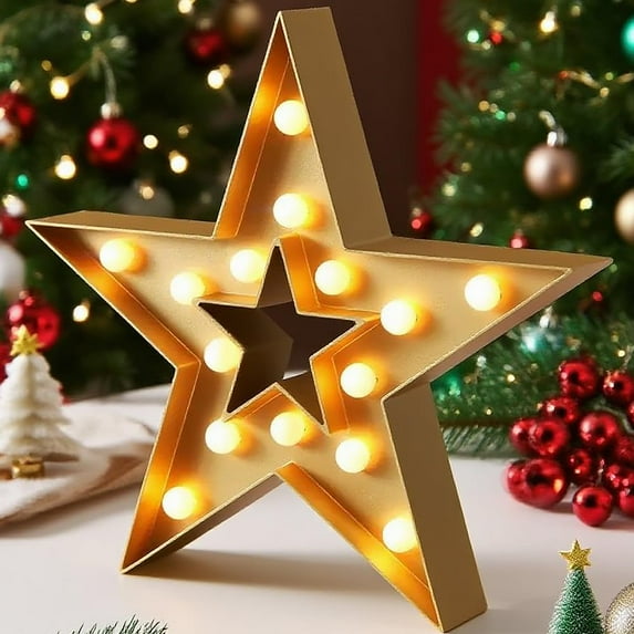 Bright Zeal 13" Large LED Star Marquee Sign 6hr Timer) - Star Marquee ...