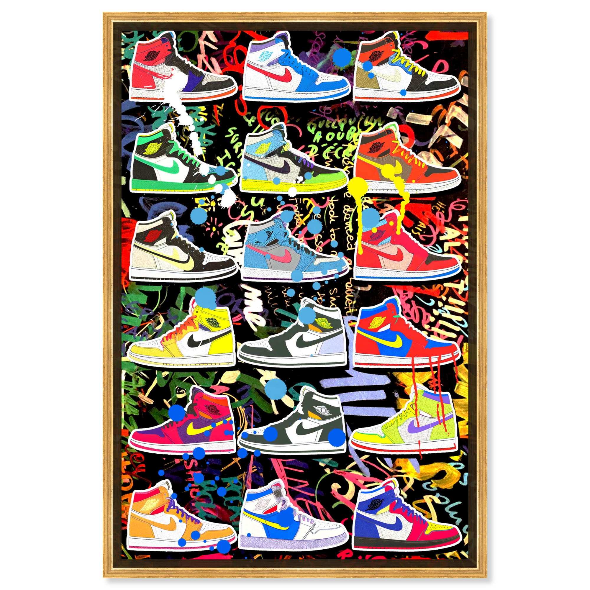 Bright and Bold Sneaker Collection Canvas Urban Graffiti Wall Art by ...