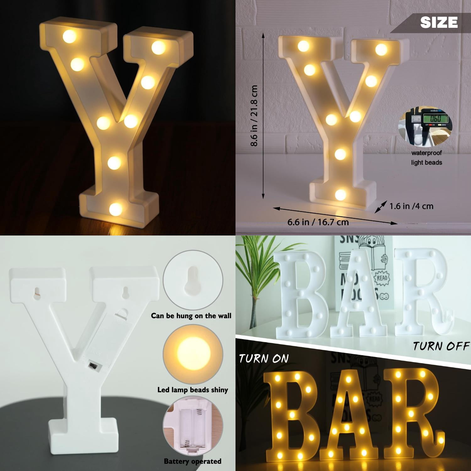 Bright and beautiful battery powered LED marquee light up letters for ...