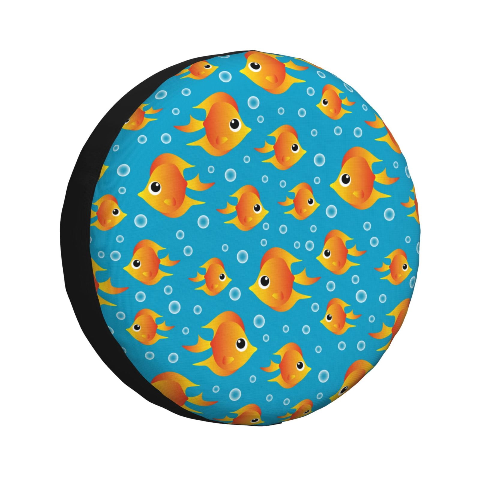 Bright golden cartoon fish Spare Tire Cover for Trailer Camper RV Truck ...