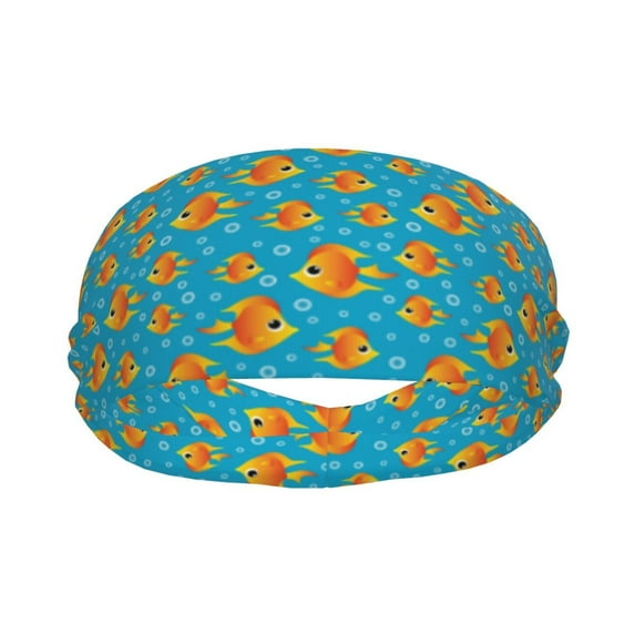 Bright golden cartoon fish Sweat Bands Headbands for Women Men ...