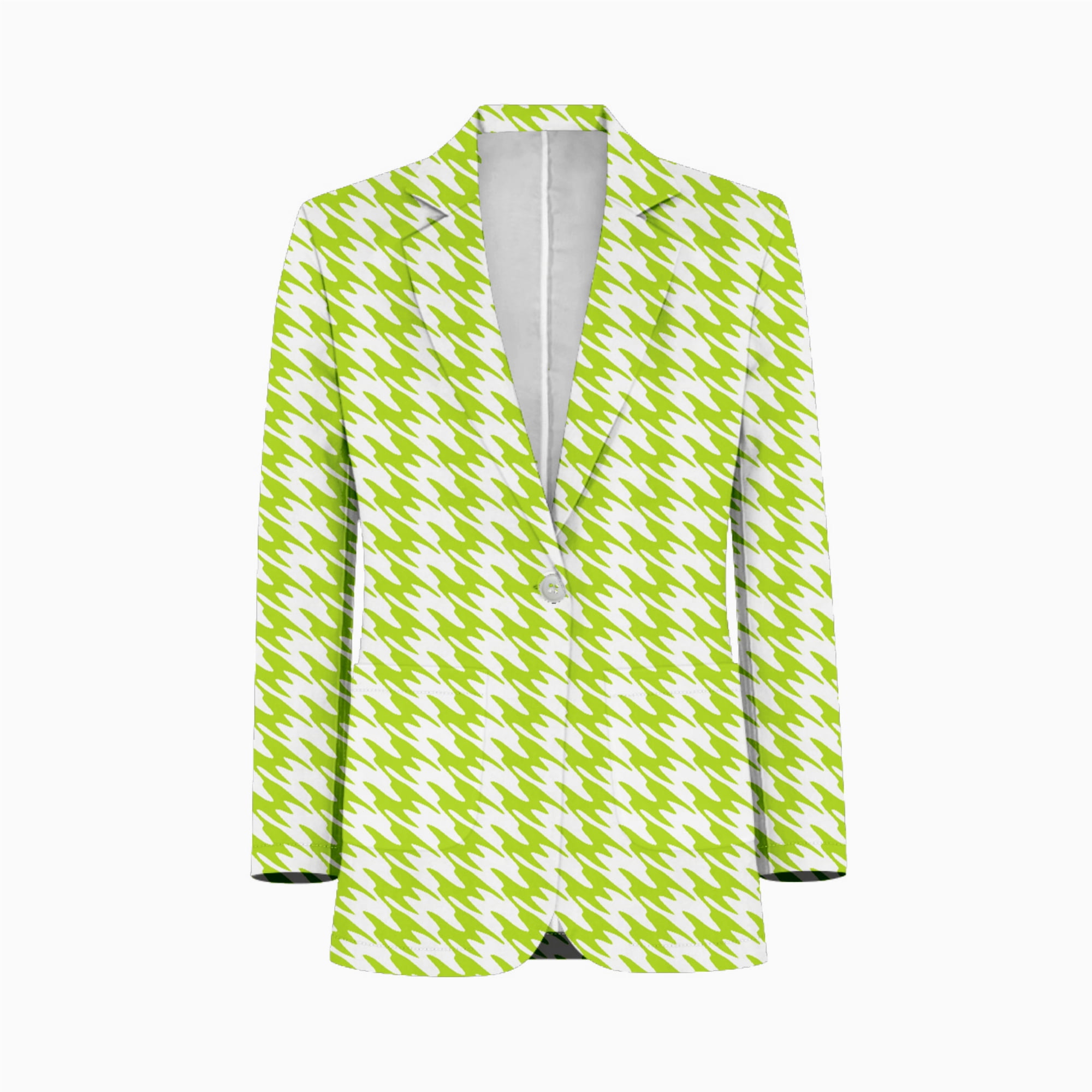 Bright green and White Ripple Mens Suits Shawl Collar Slim Fit Suit ...