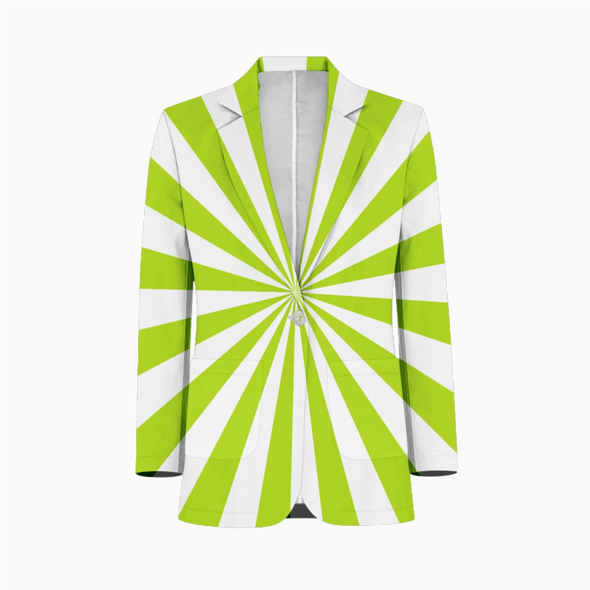 Bright green and White Sunburst Mens Suits Shawl Collar Slim Fit Suit ...