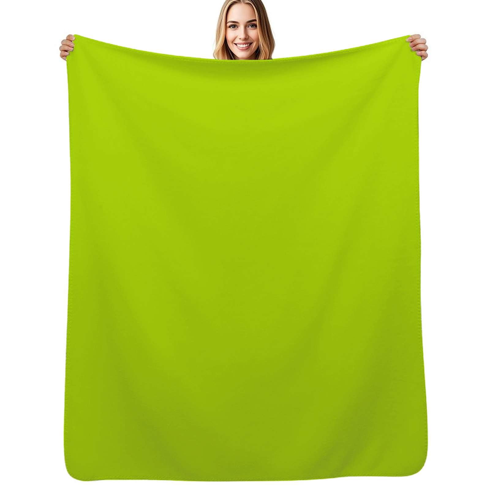 Bright green lime neon color Flannel Blankets Soft Warm Throw Blanket ...