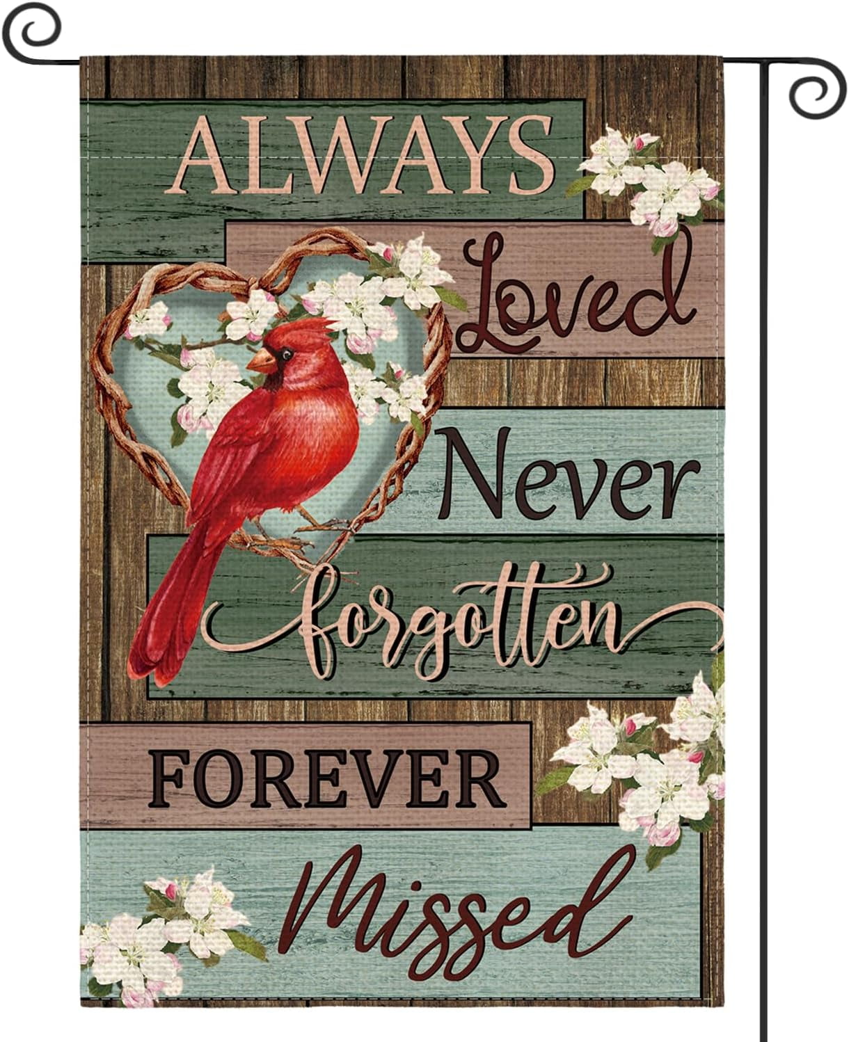 Bright red Memorial Garden Flag 30.48 x 45.72cm double-sided exterior ...