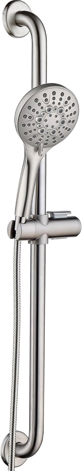 Bright Showers Stainless Steel Slide Bar Grab Rail Set, ADA Compliant ...