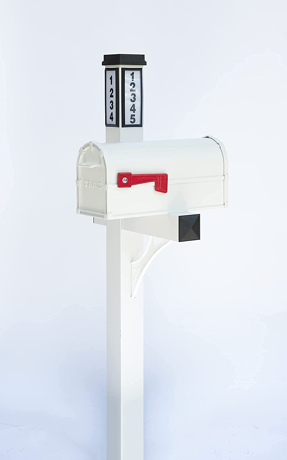 BrightLight Mailbox New Solar Powered Single Post 2 Door Mailbox with ...