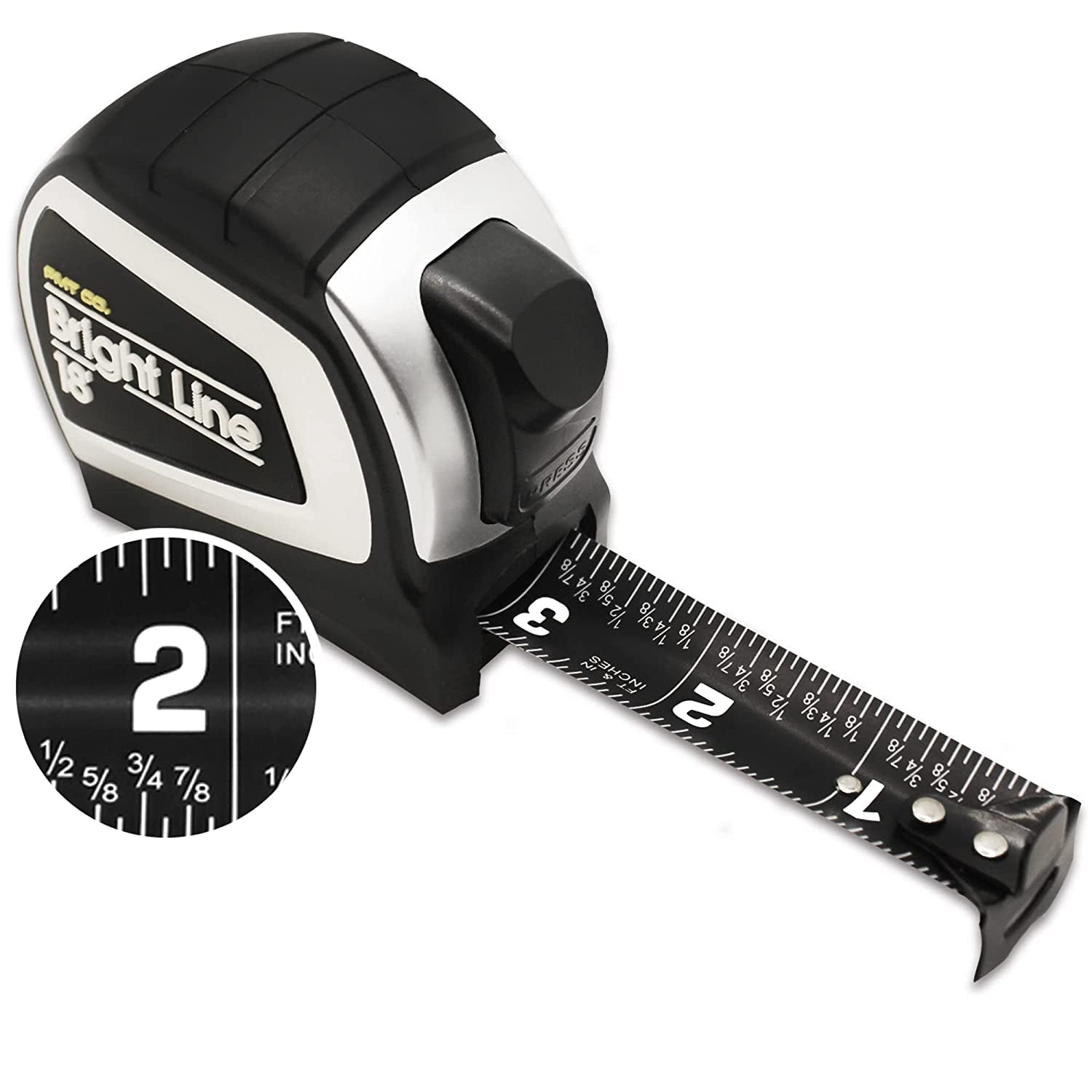 BrightLine High Contrast Dark Mode Easy Read Tape Measure for Low Light ...