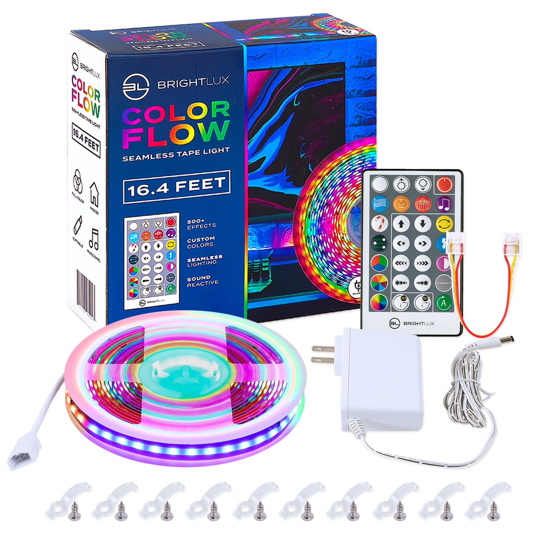 BrightLux 16.4' Seamless Color Flow Tape Light - Walmart.com