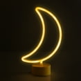 BrightSide 12" Moon Shaped LED Neon Table Light, Warm White, Battery ...