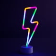 BrightSide 13" Multicolor Lightning Shaped LED Neon Table Light ...