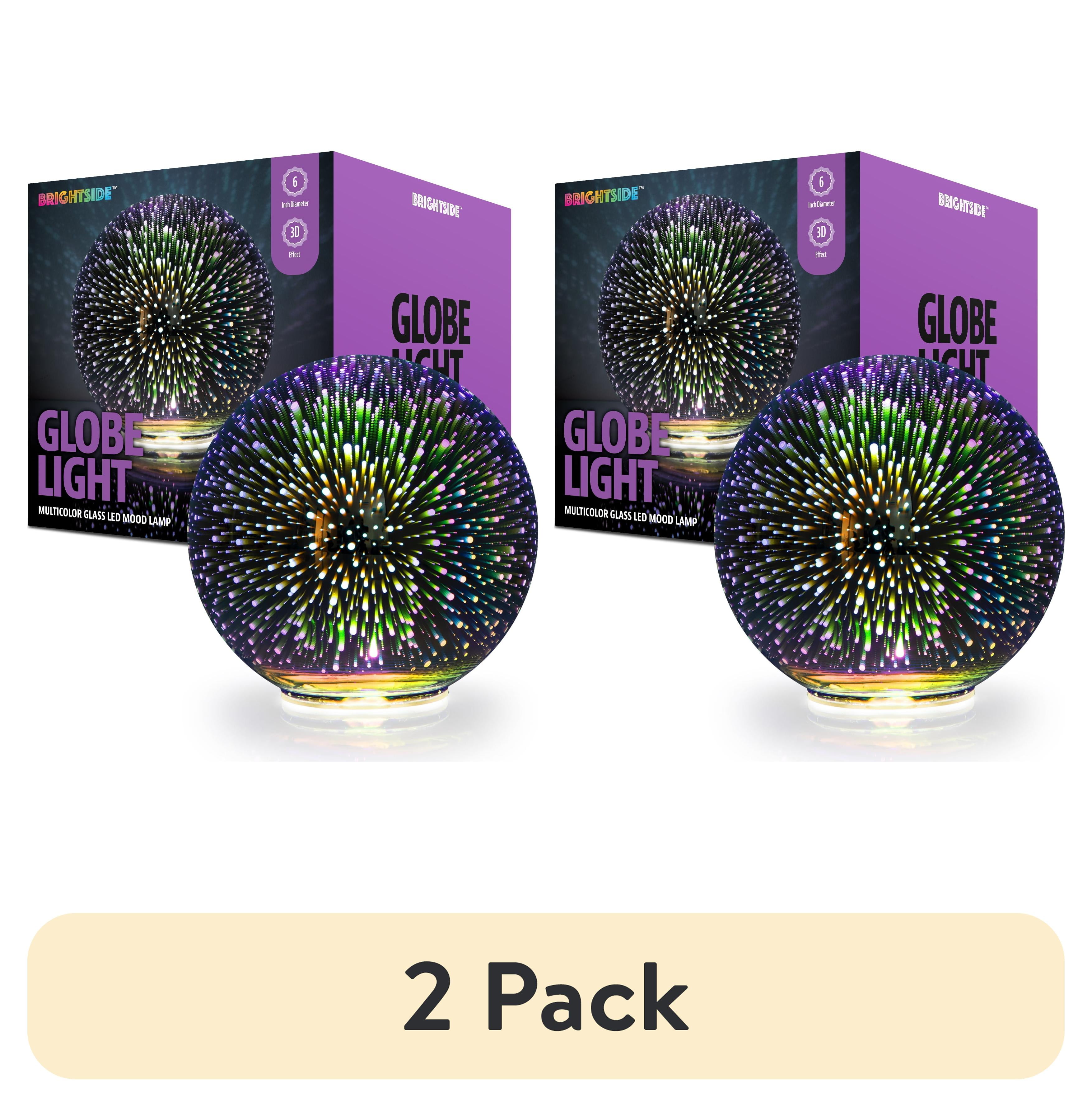 (2 pack) BrightSide 6 inch Plasma Globe LED Light, Multicolor Glass LED ...