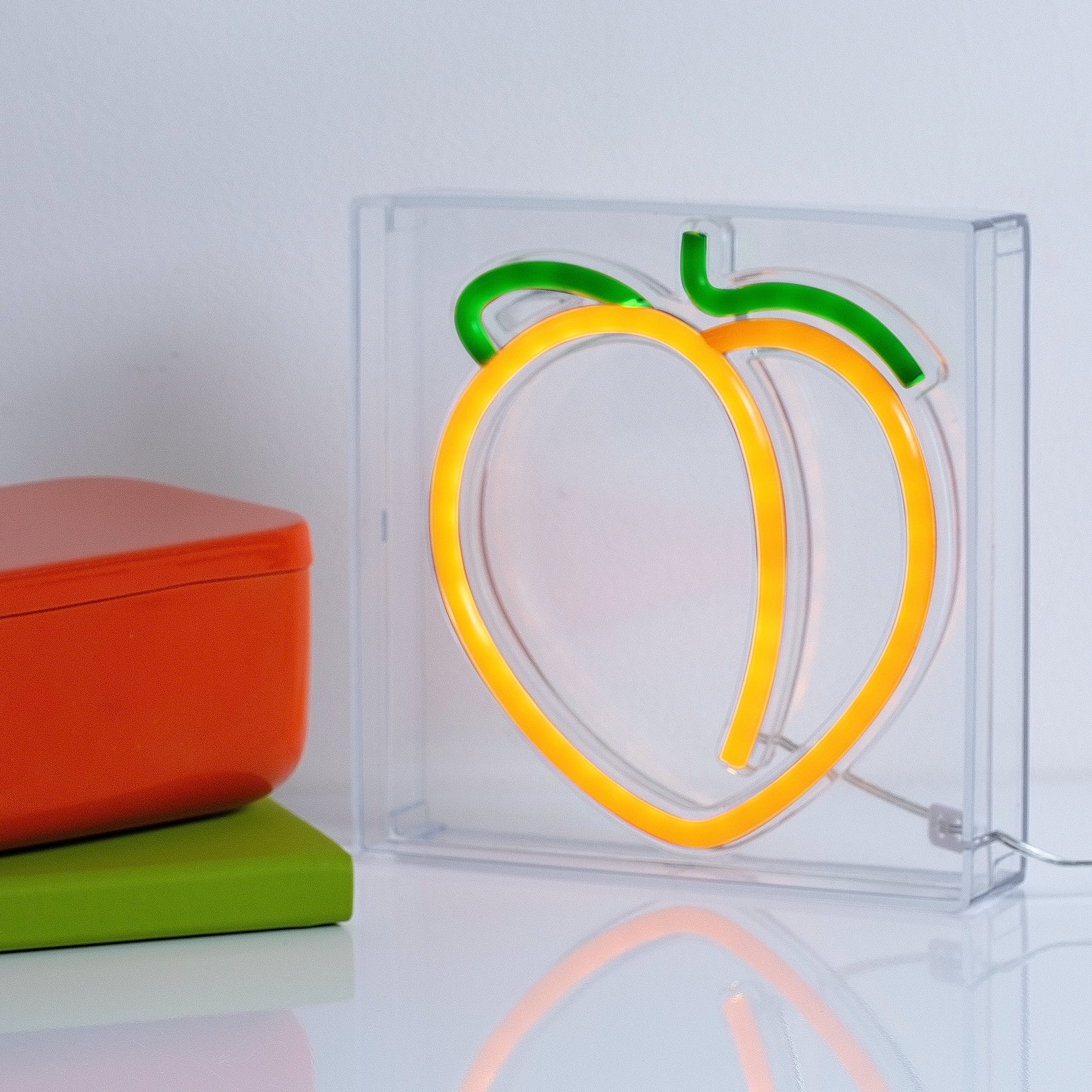 BrightSide LED Orange Peach Neon Box Light, Mountable, 6ft. USB Cable ...