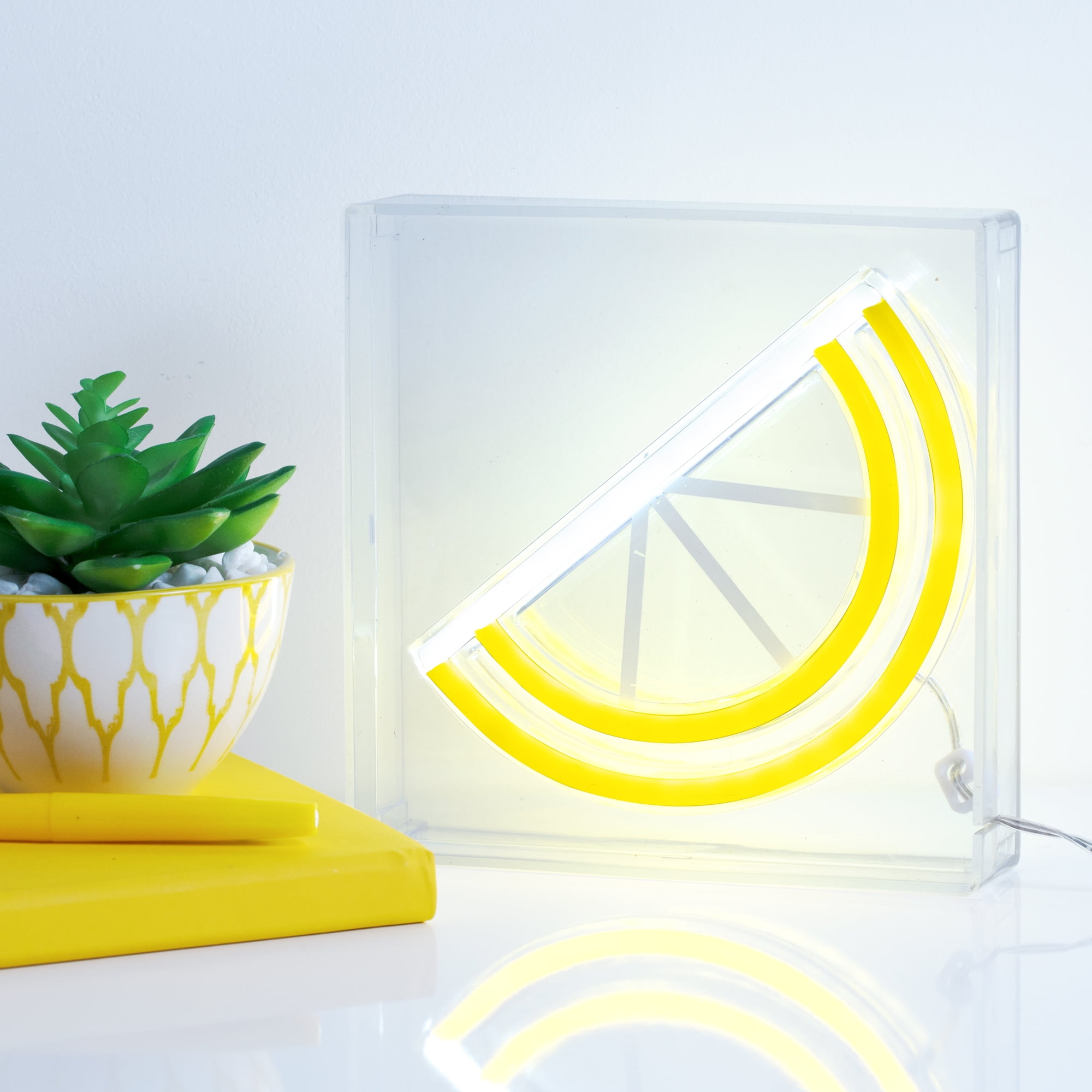 BrightSide LED Yellow Lemon Neon Box Light - USB Cable - Walmart.com