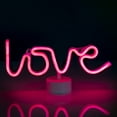 BrightSide Neon Love LED Desk Stand - Pink Tube with White Lights - 13. ...