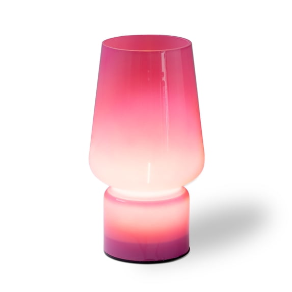 BrightSide Pink Little Glass Battery Lamp - 8.5" LED Table Lamp with ...
