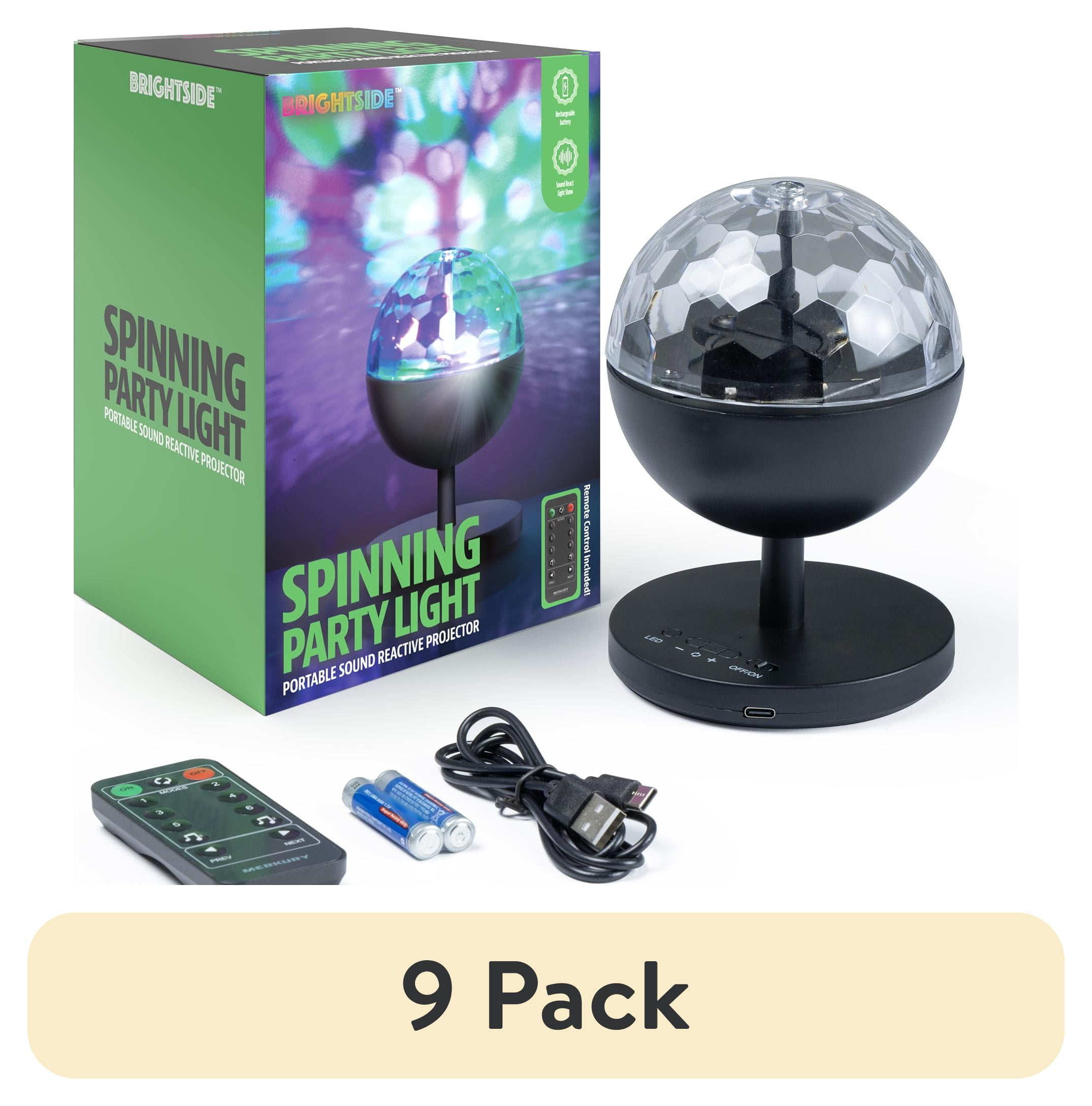 (9 pack) BrightSide Spinning Party Light with Remote - 6.5" Sound ...