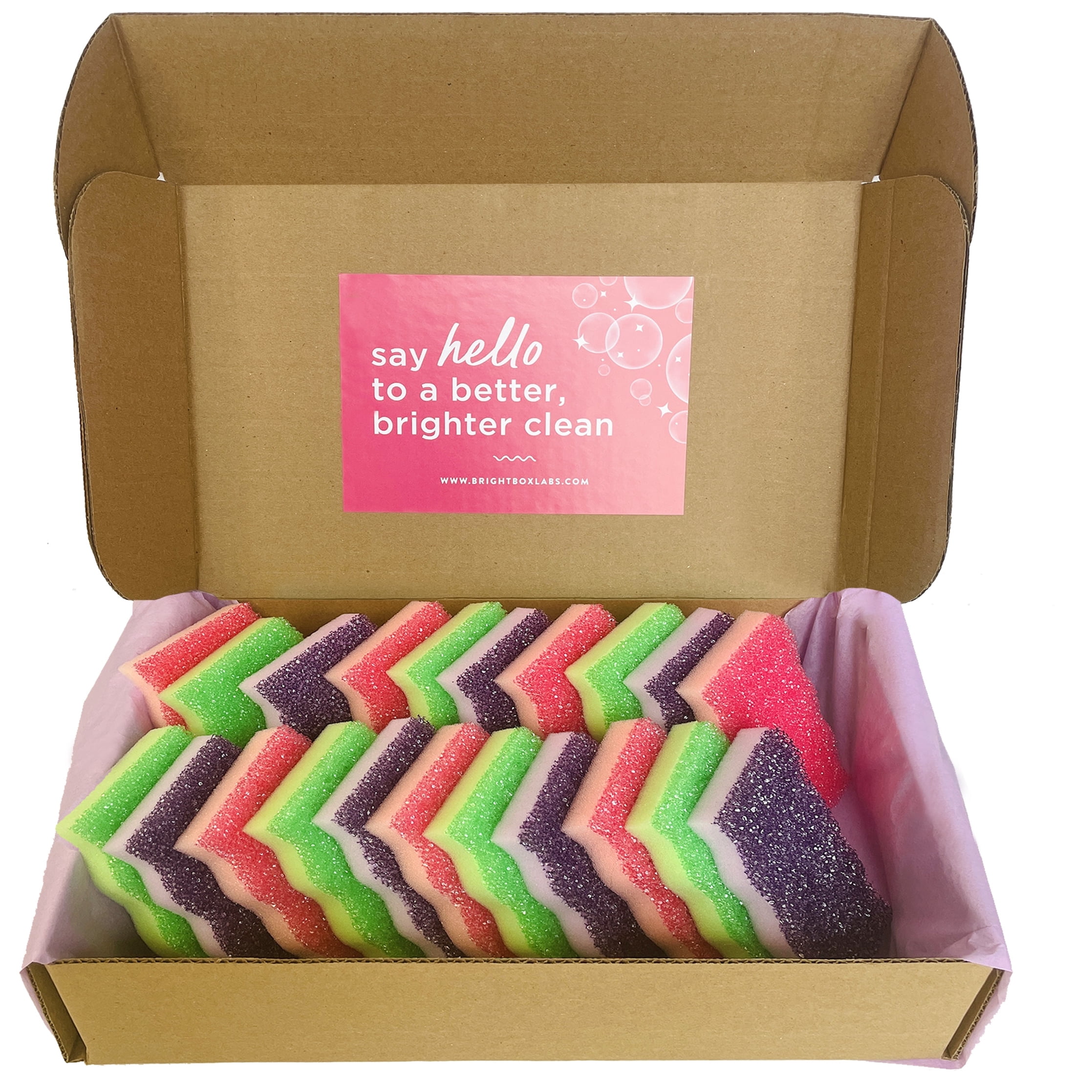 Brightbox Heavy Duty Scrub Sponges Bundle, 21 Count Multicolor ...