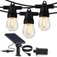 Brightech Ambience Hybrid Outdoor String Lights - Dual Plug and Solar ...