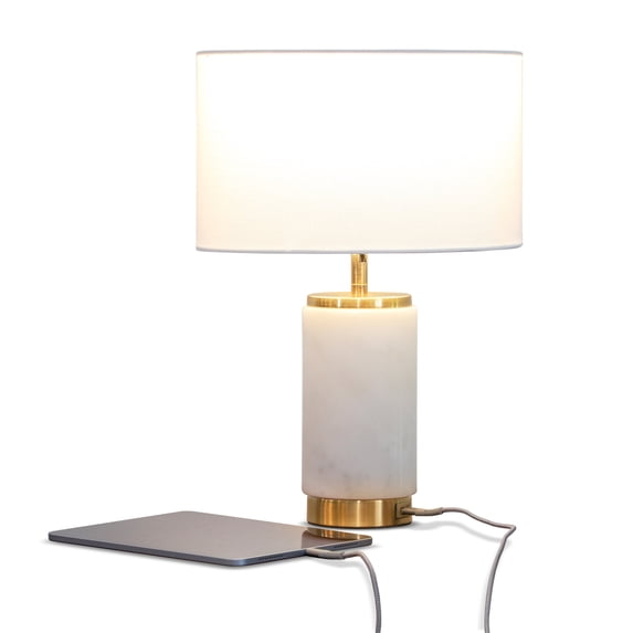 Brightech Arden LED Table Lamp with USB Port - Bedside Reading Lamp ...