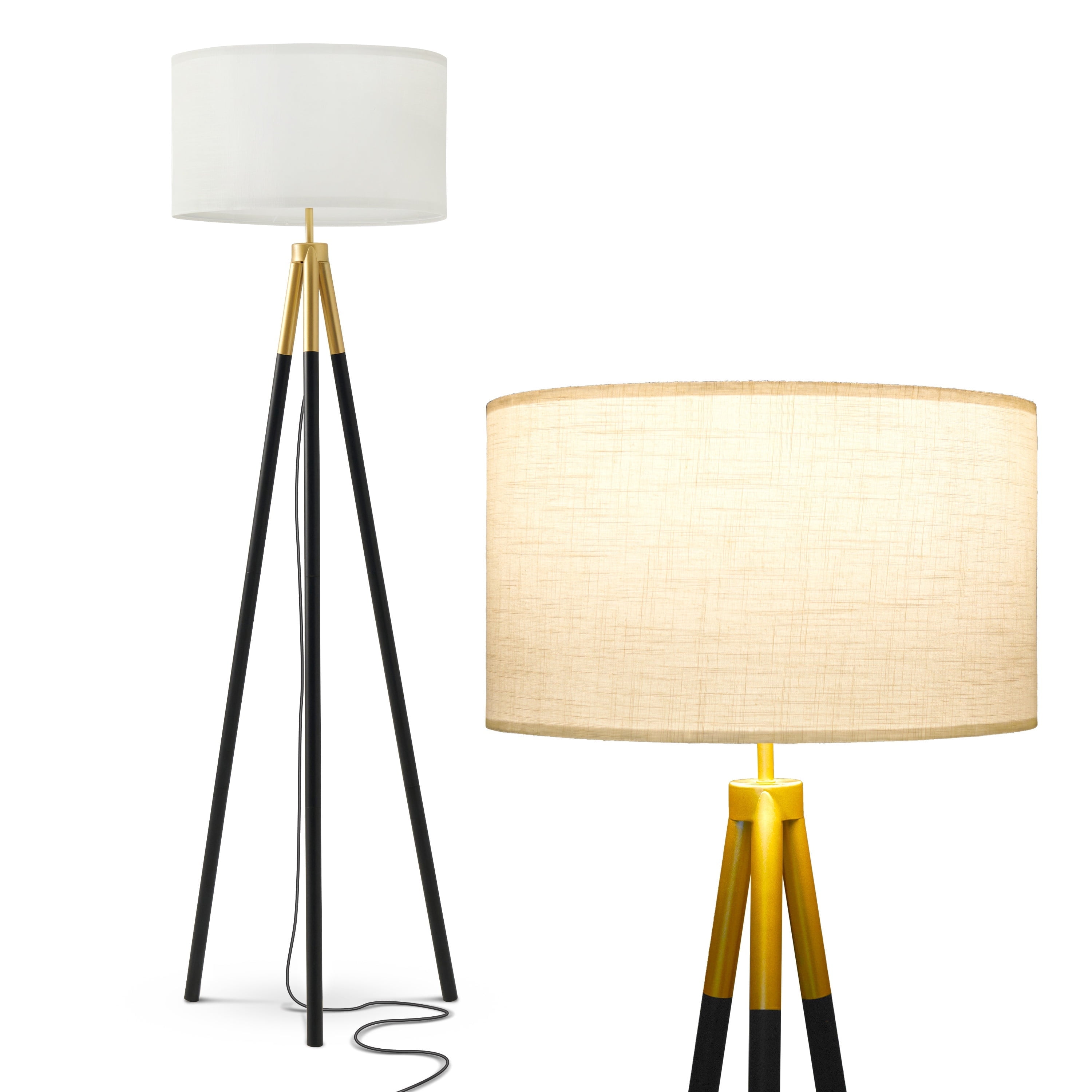 Brightech Levi 61" Antique Brass Mid-Century Modern 1-Light LED Super ...