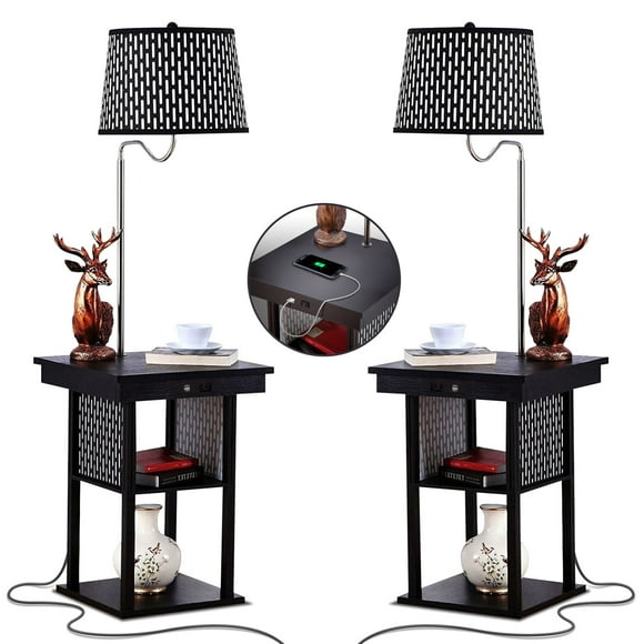 Side Table Lamp Combo