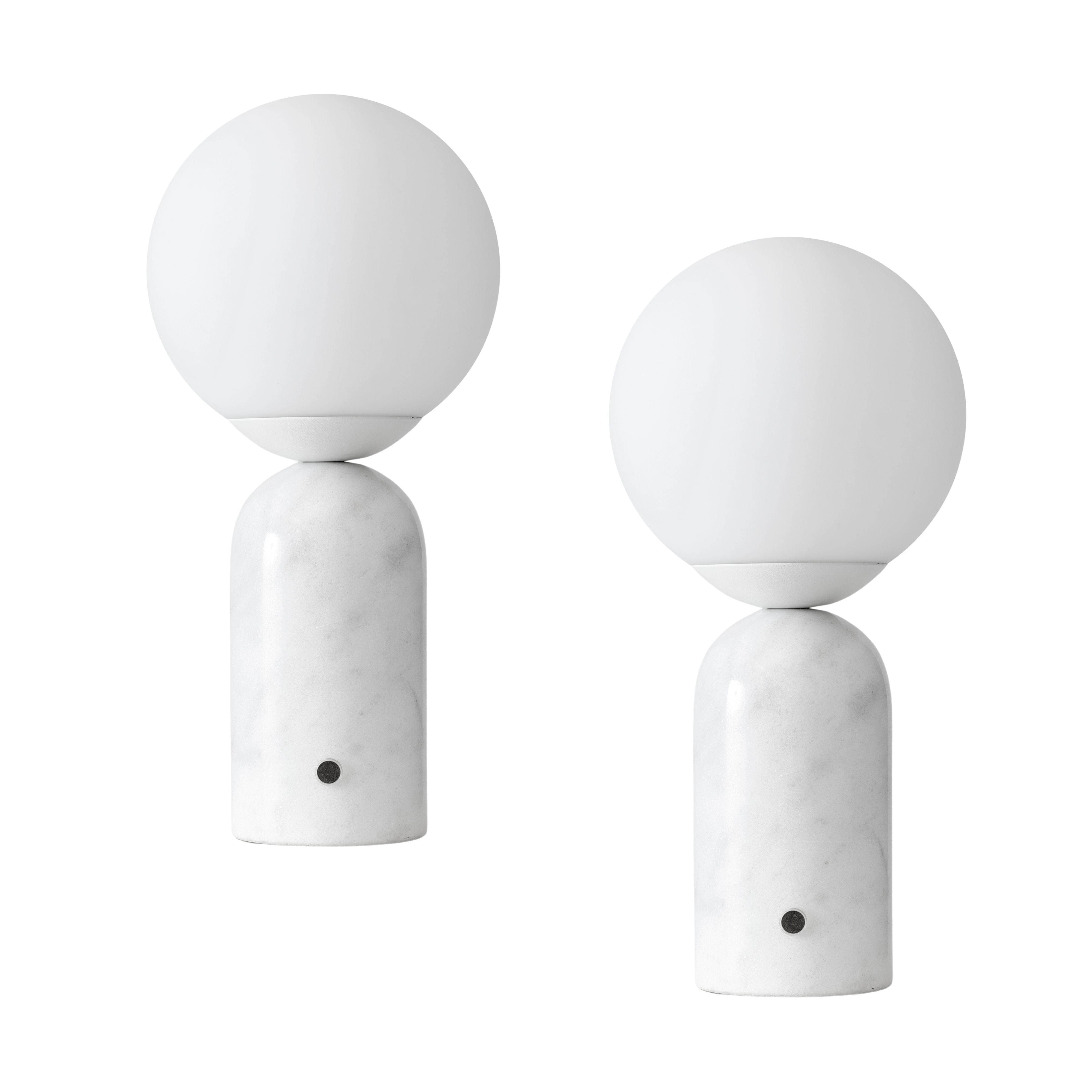 Brightech Mila Tall 15" LED Table Lamp Set - Bedside Reading Light with ...