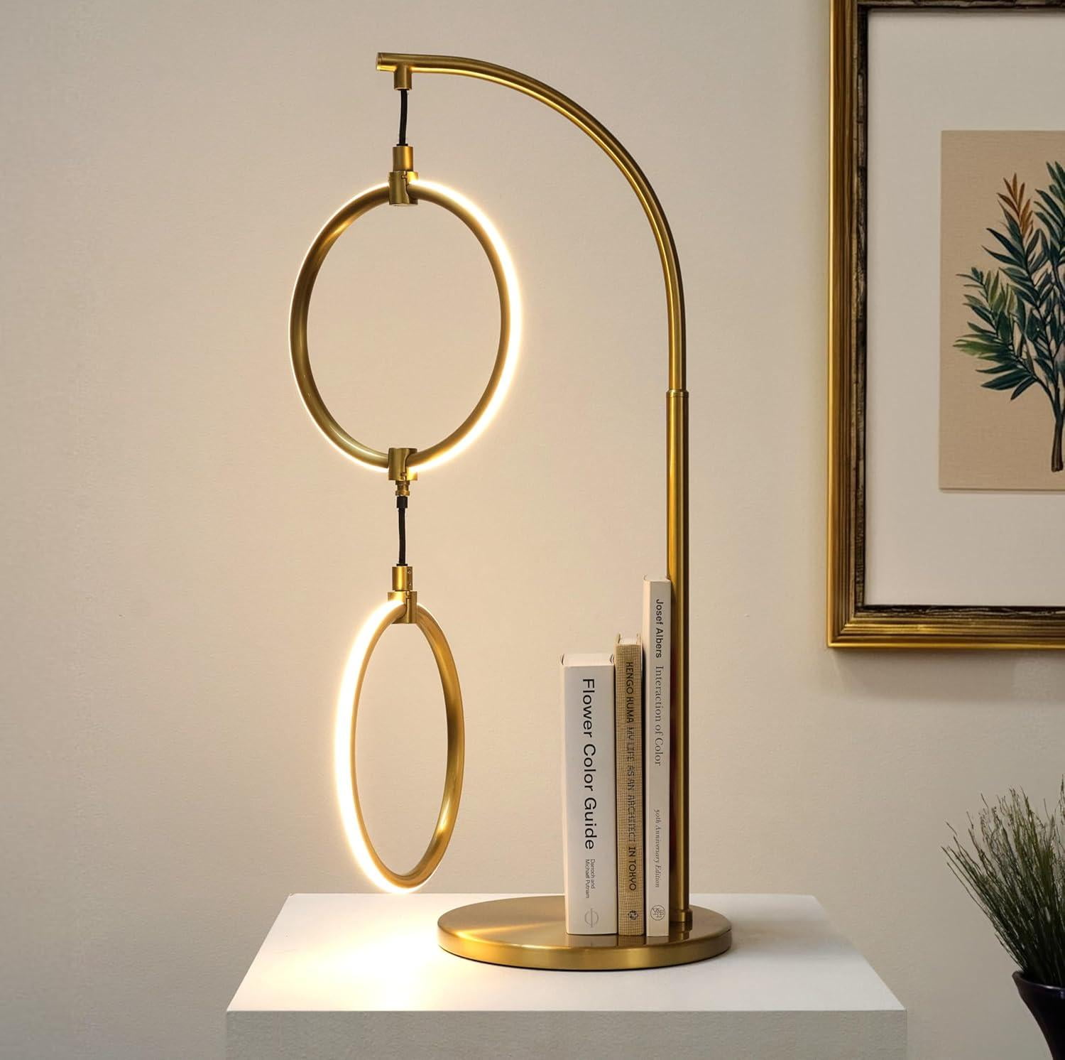 Brightech Nova Modern Table Lamp - Contemporary Arc Desk Lamp with 2 ...