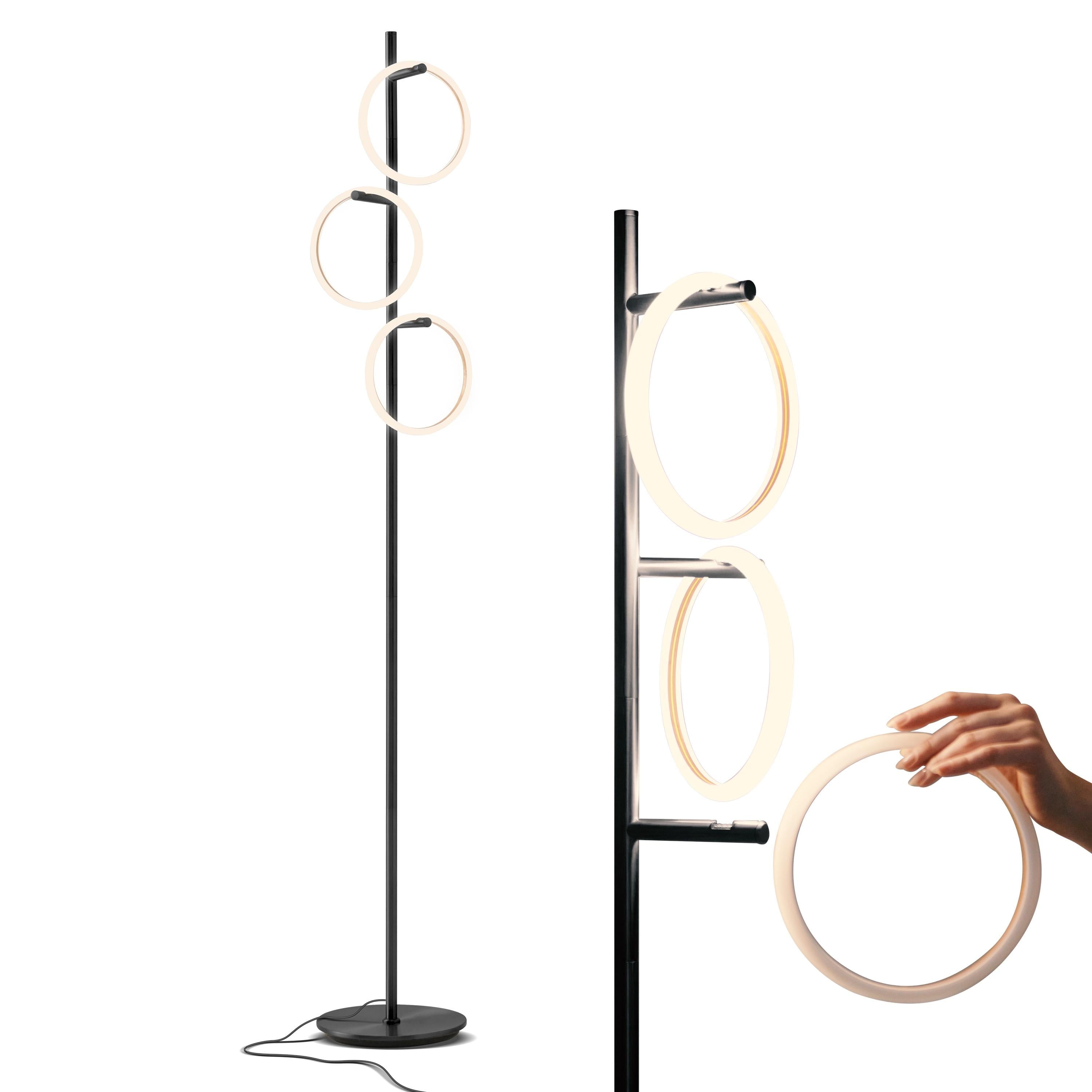 Brightech Saturn 66" Modern LED Floor Lamp - Removable LED Ring Lights ...