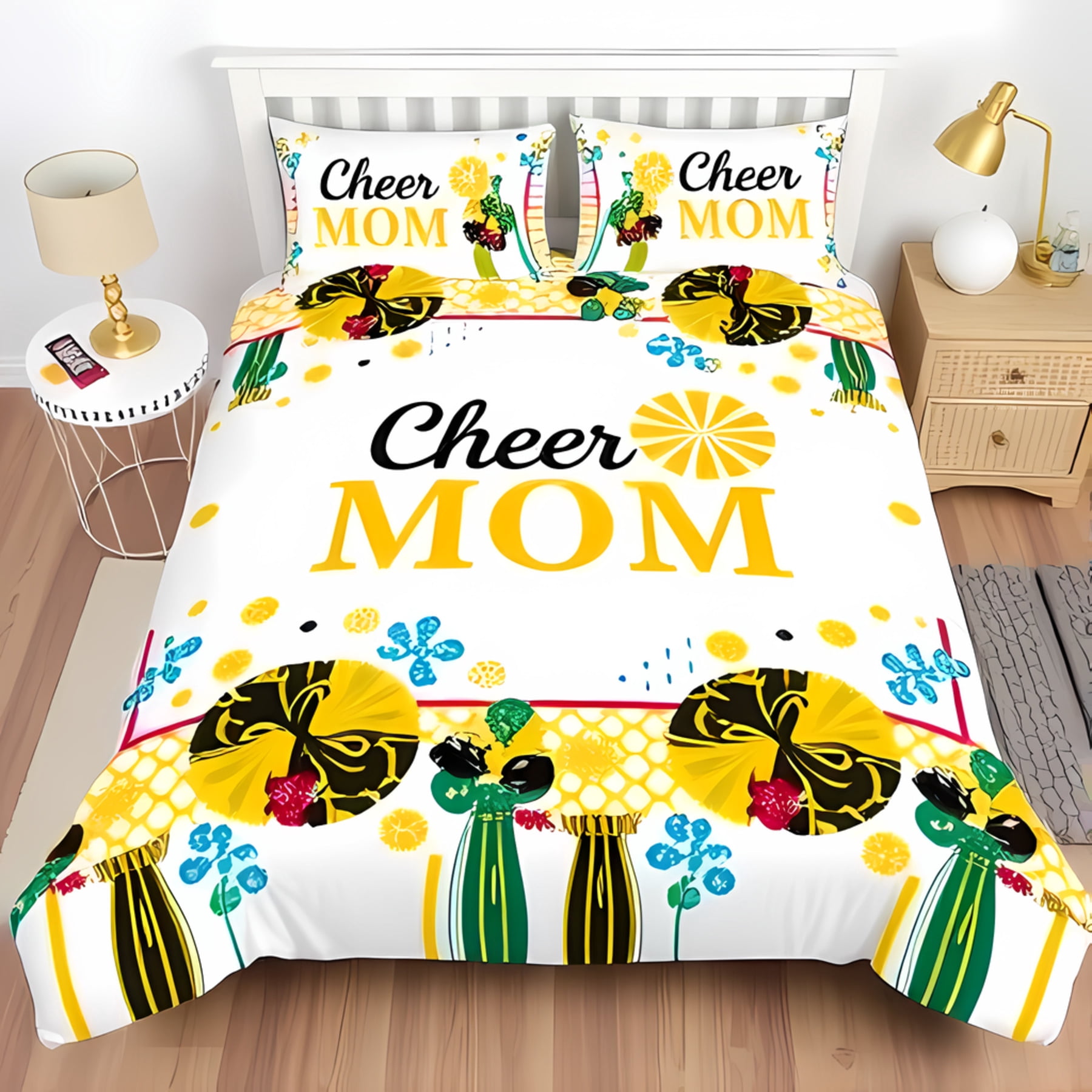 Brighten Up Your Mother's Room with Our 3-Piece "Cheer MOM" Duvet Cover ...