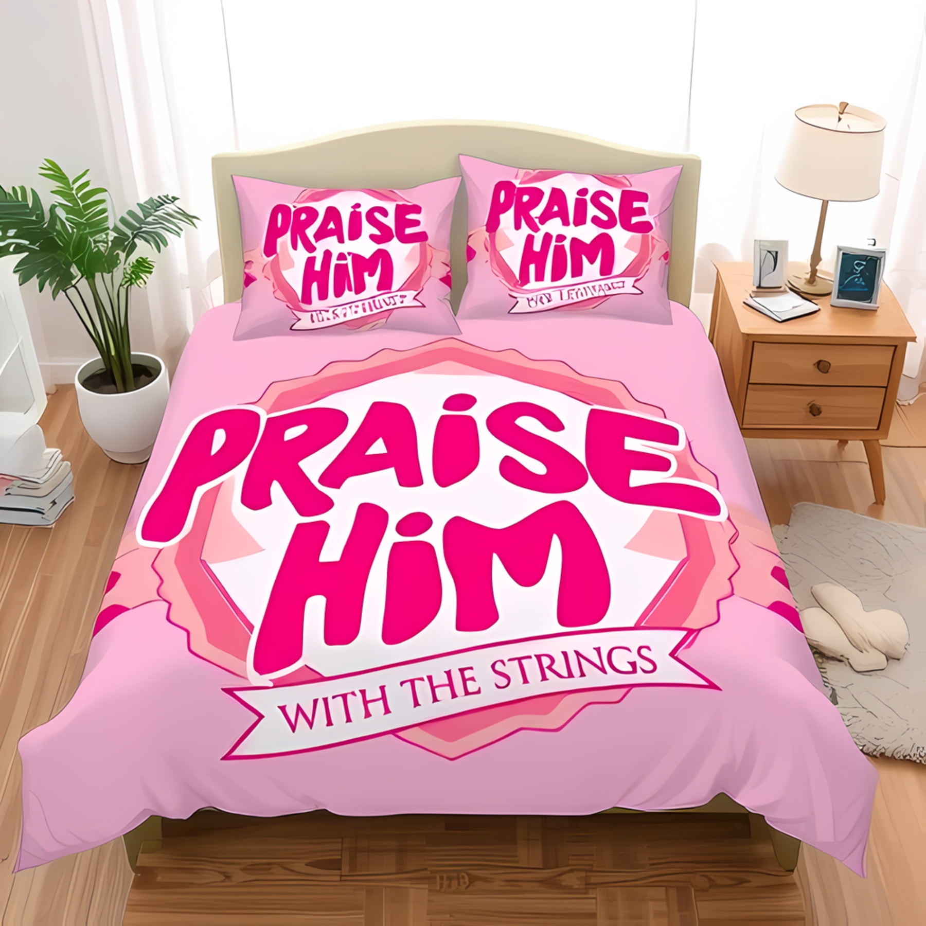 Brighten Your Space with Our 3-Piece Duvet Cover Set - "PRAISE HIM ...