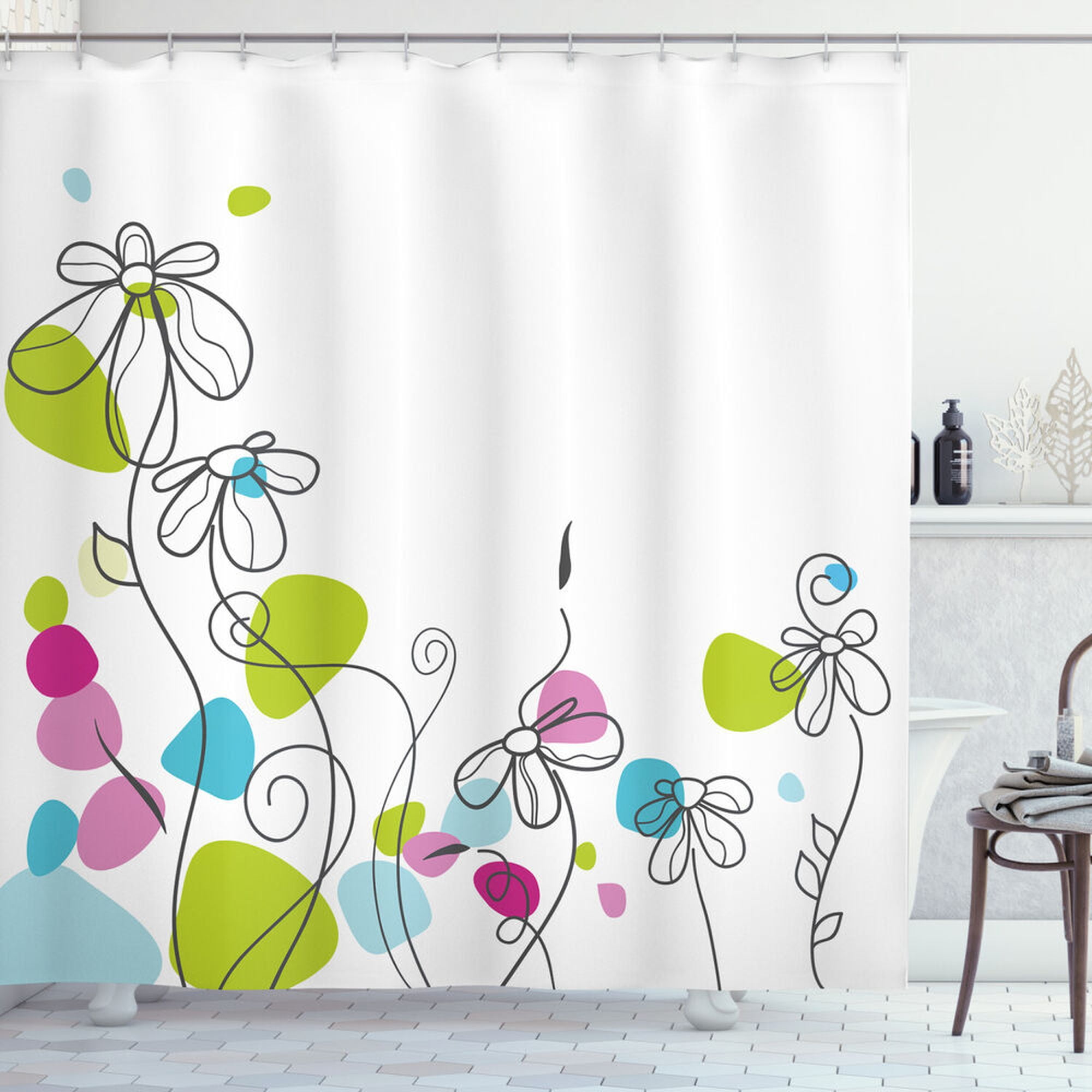 Brighten your bathroom with a Daisies Floral Shower Curtain - Spring ...