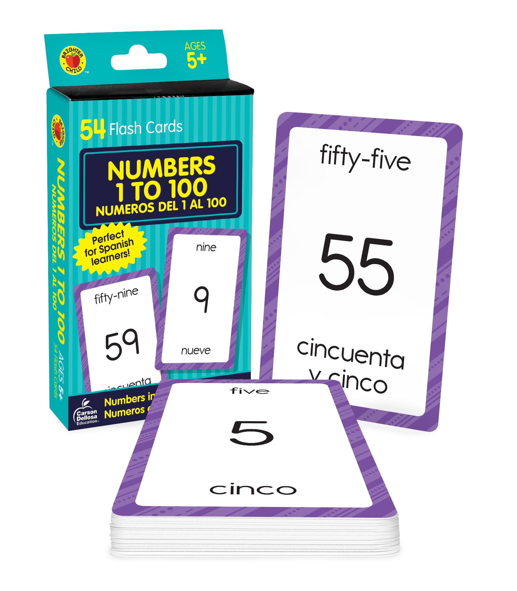 Brighter Child Numbers 1 to 100 Flash Cards Grade K-3 (54 cards ...
