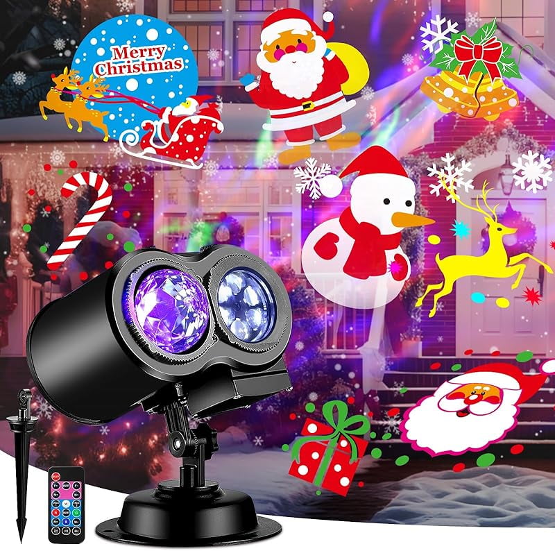 Brighter Christmas Projector Lights Outdoor, Upgraded Christmas ...