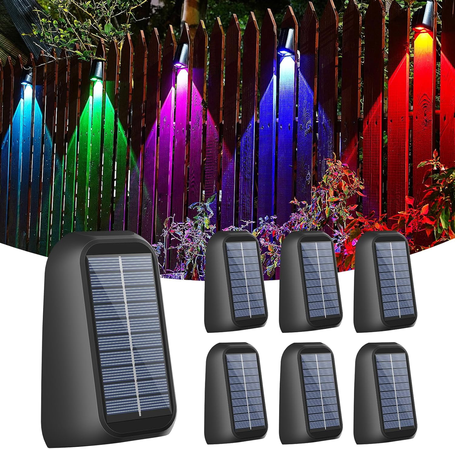 Brighter Solar Fence Lights 6 Pack,Fence Lights Solar Powered,Deck ...