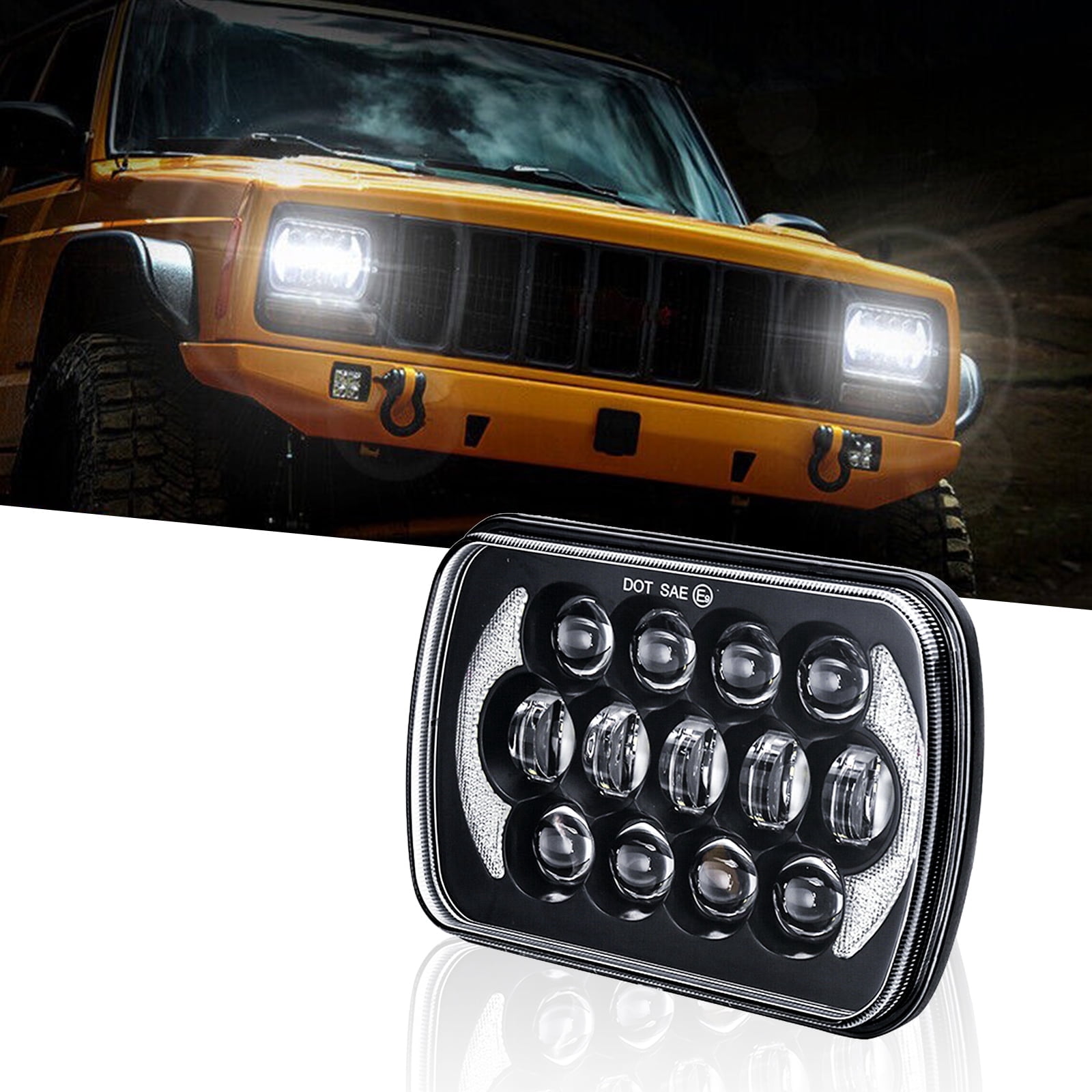 Brightest 5X7" 7x6inch Rectangle LED Hi/Lo Headlight DRL for Toyota ...