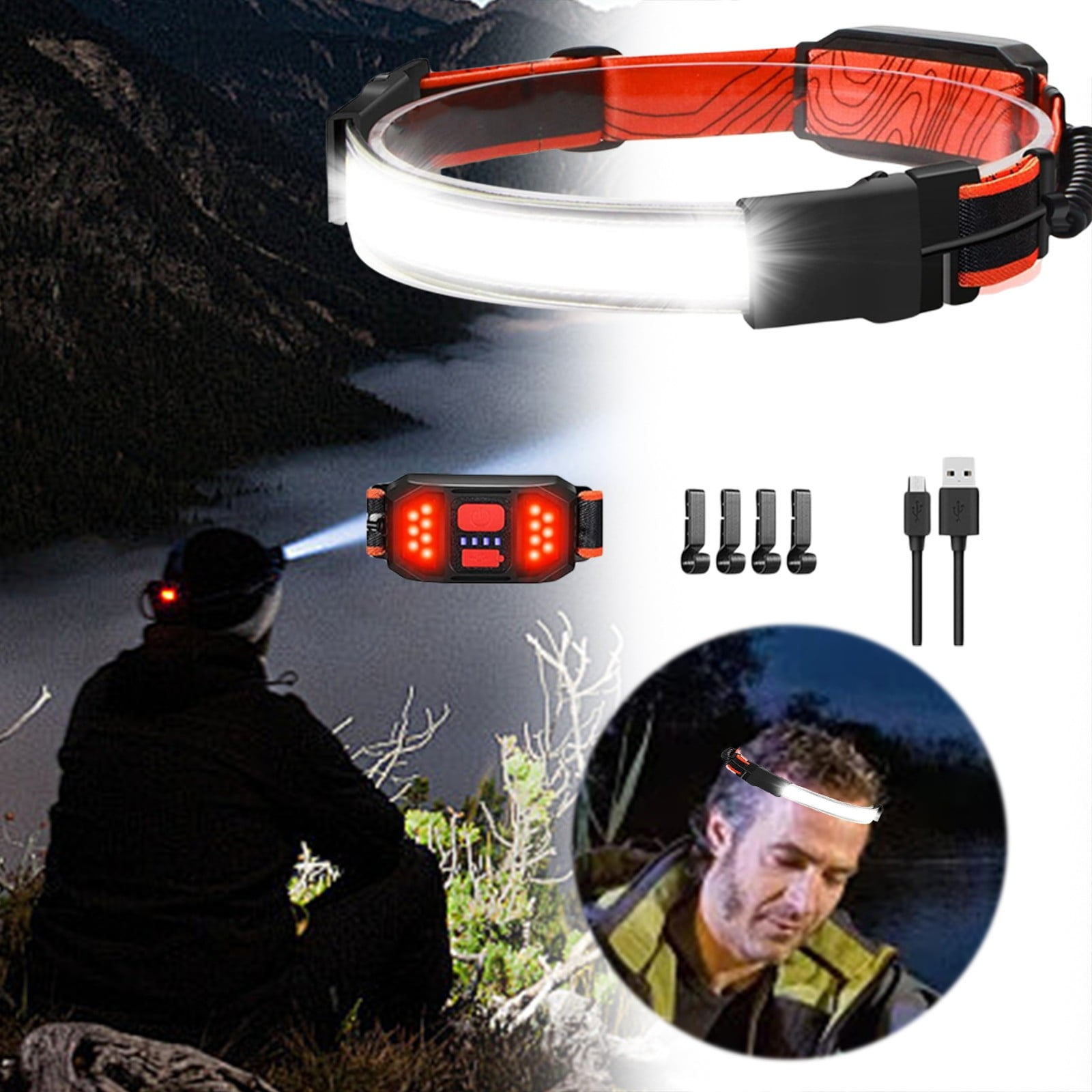 Brightest Headlamp for Outdoor Adventures Rechargeable LED Headlight ...