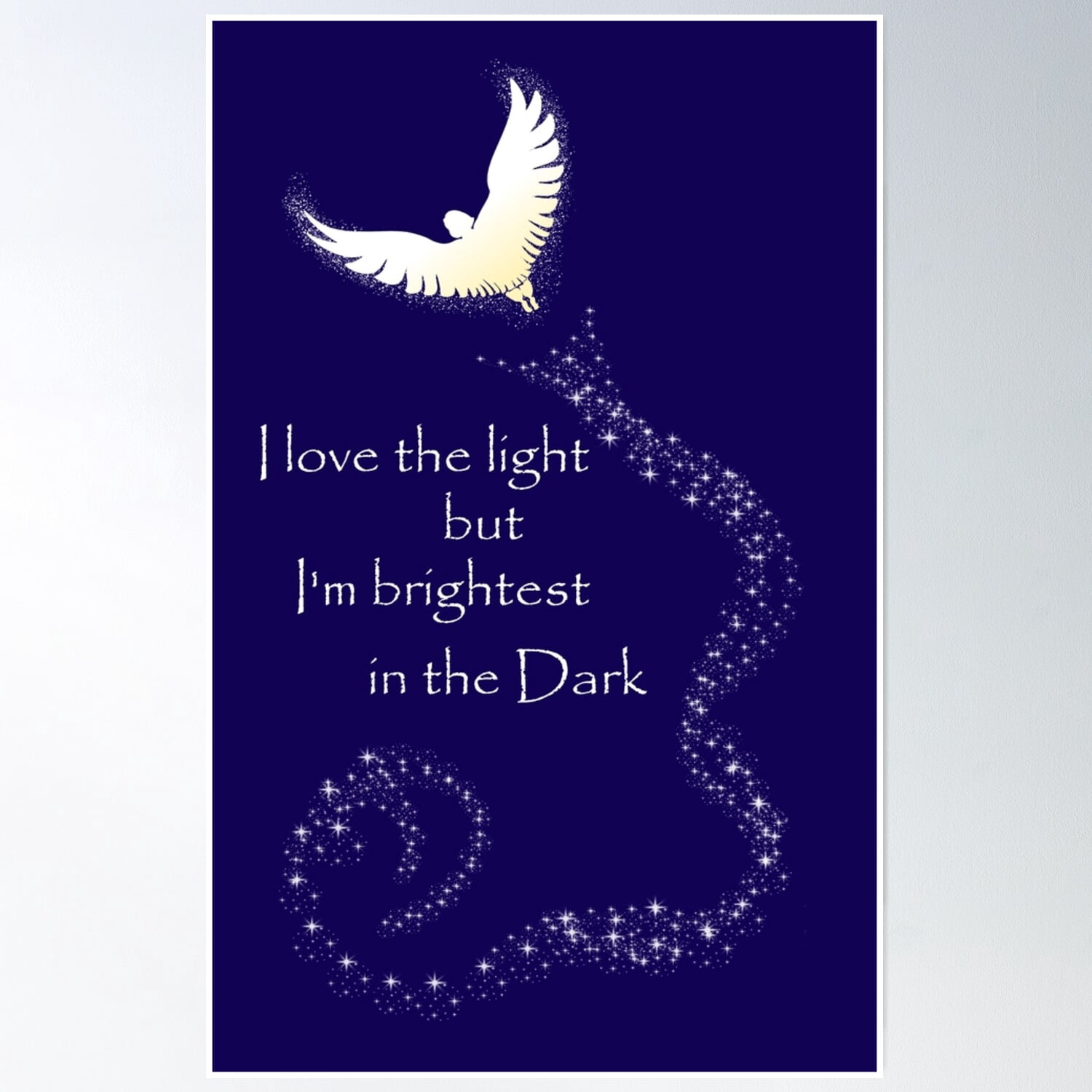 Brightest In The Dark Blue Sky Design Poster Wall Art Modern Wall Decor ...