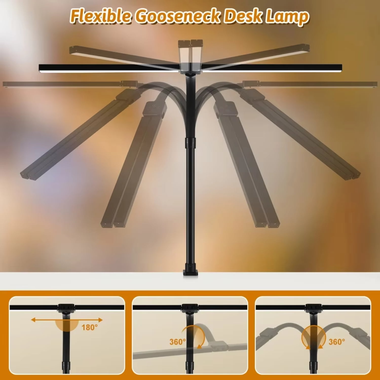 Brightest Office Architect Double Desk Lamp with 24W 5 Dimmable Color ...