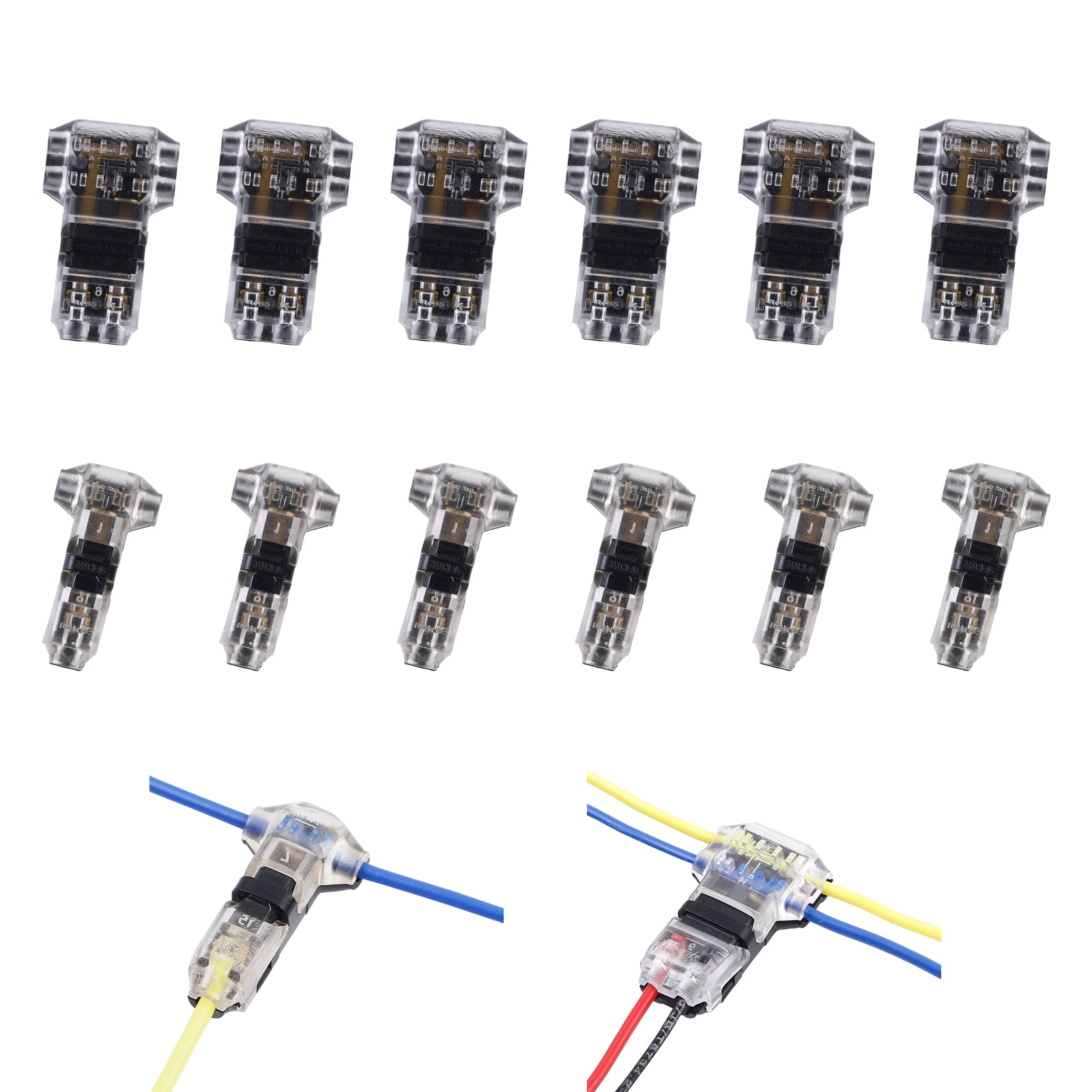 Brightfour T Tap Wire Connectors for 14-20 AWG Wires, No Wire Stripping ...
