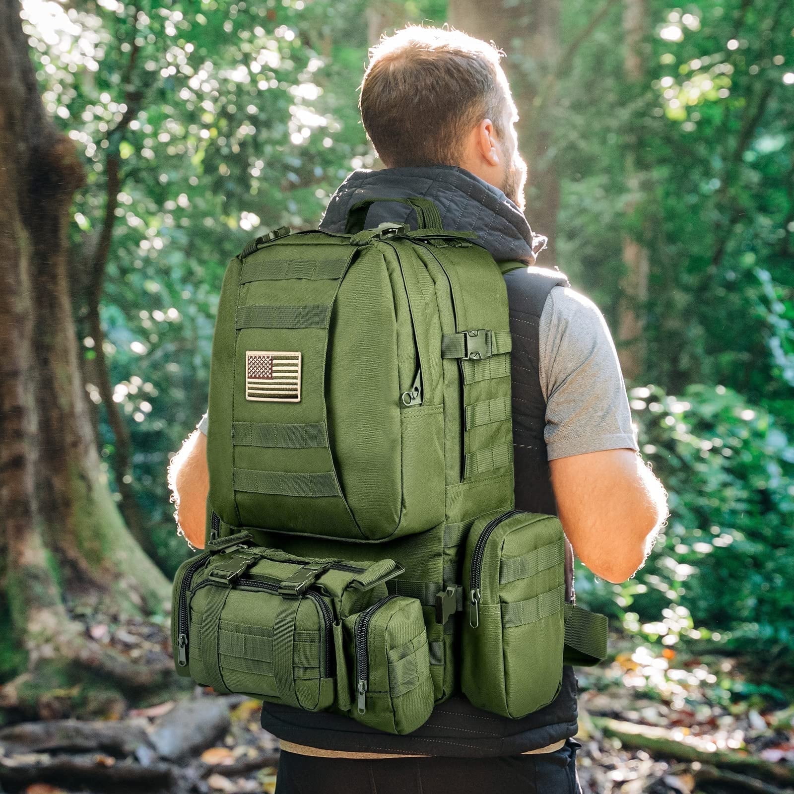 Brightify 60L Camping Hiking Backpack, Large Multifunction Outdoor ...