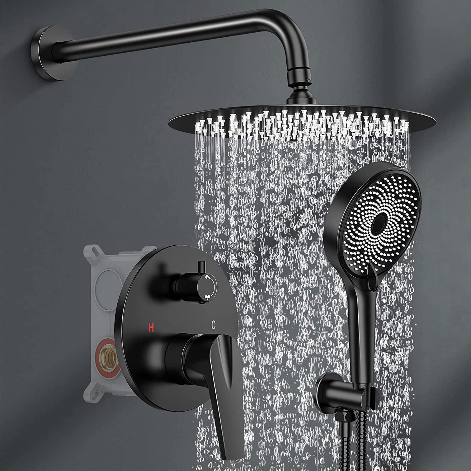 Brightify Shower Faucet Set High Pressure 10 Inch Bathroom Luxury Rain