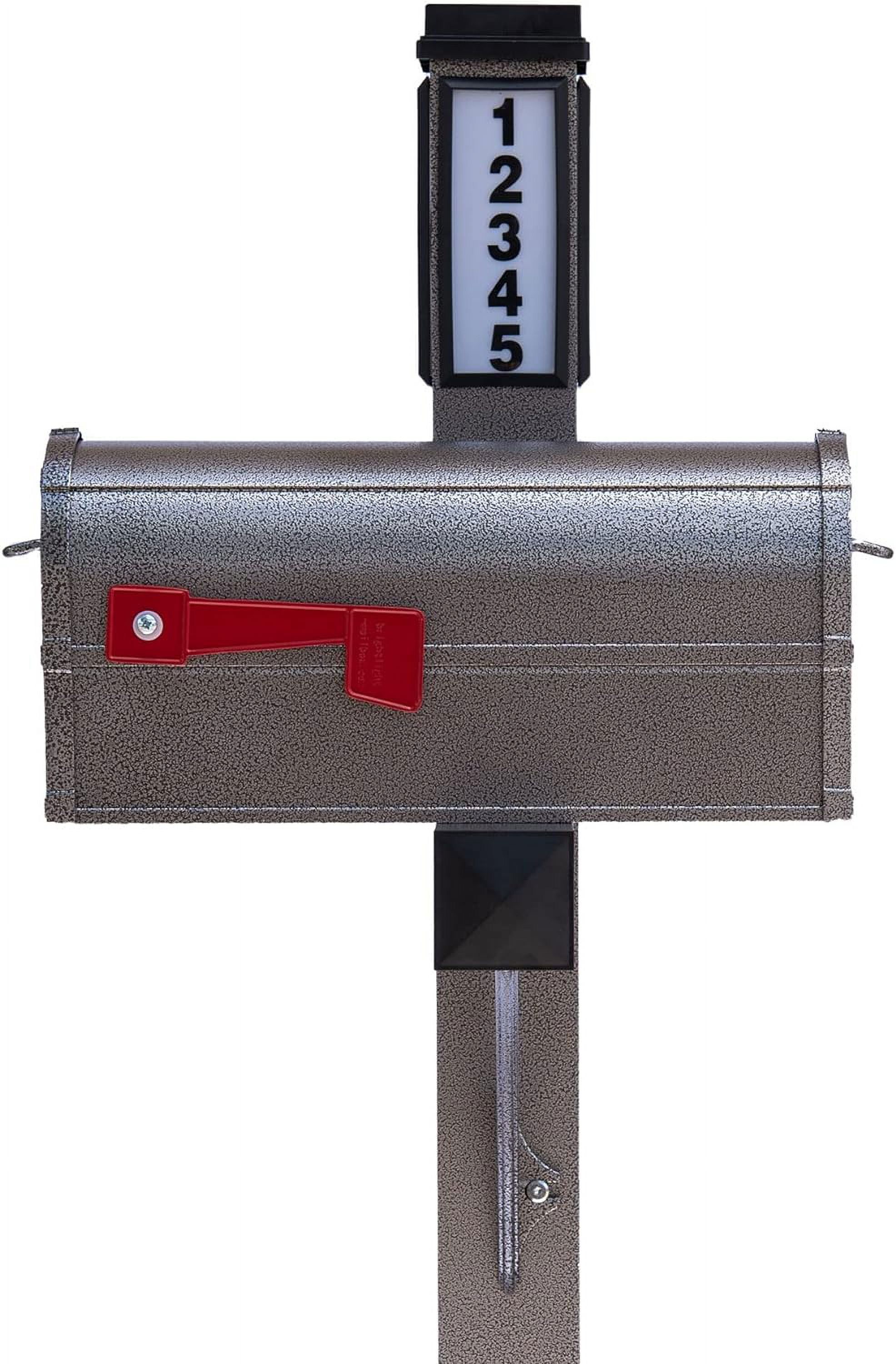 BrightLight Mailbox New Solar Powered Single Post 2 Door Mailbox with ...
